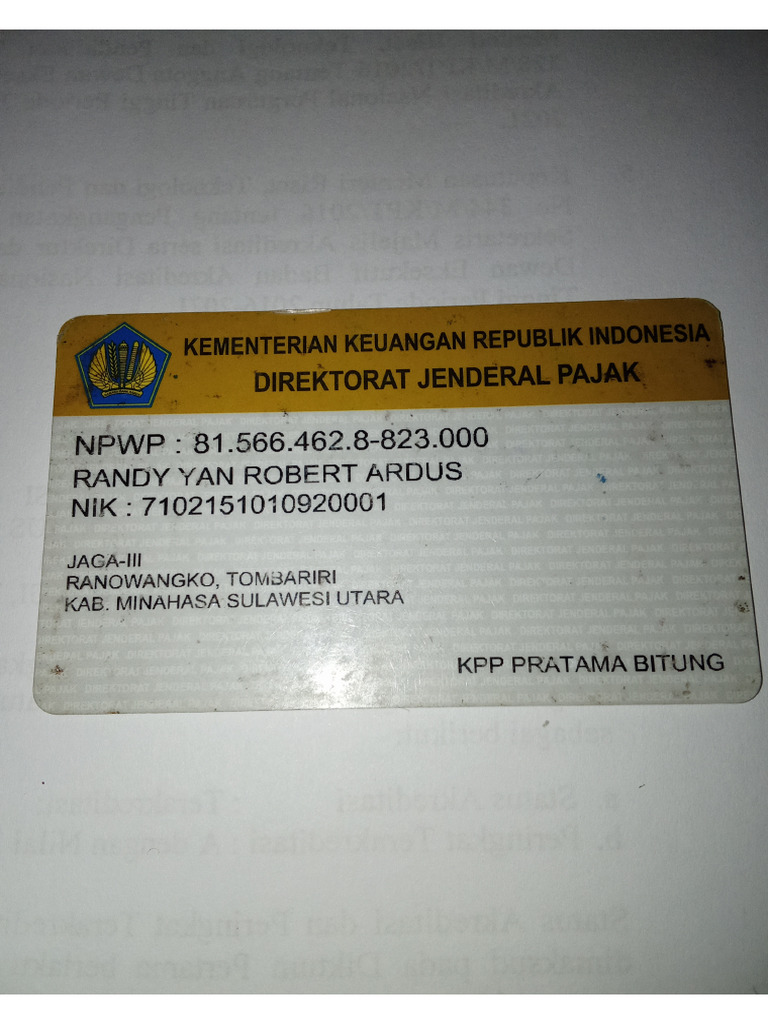 NPWP Randy | PDF