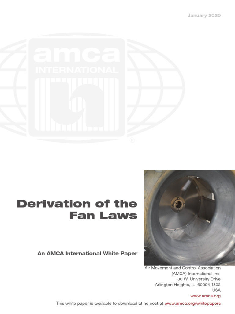 2020 - Derivation of The Fan Laws | PDF | Continuum Mechanics ...