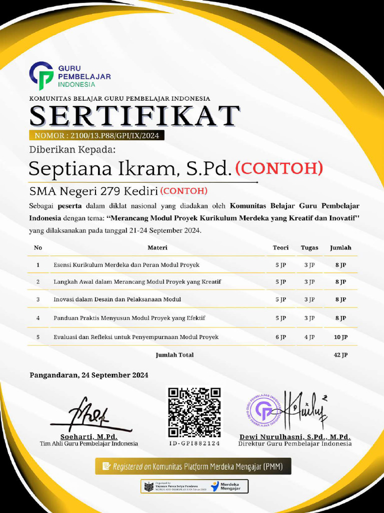 Contoh Sertifikat 210924 | PDF