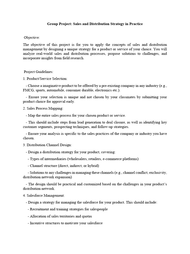 Group Project Pdf Sales Marketing
