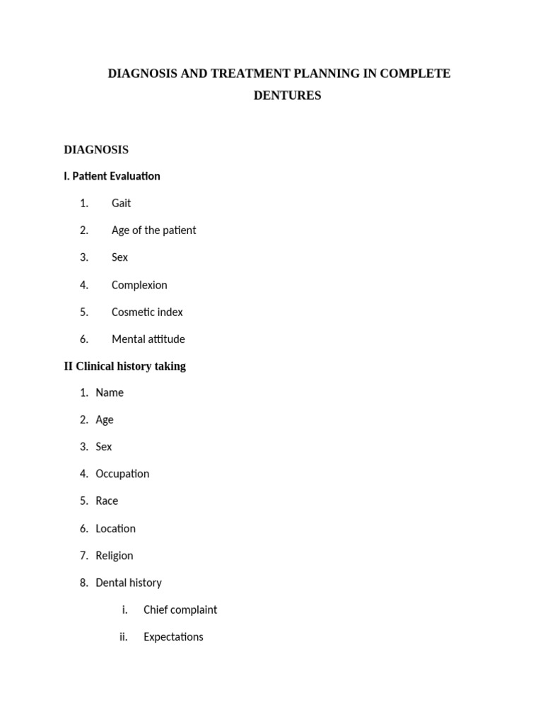 Complete Denture Case History | PDF | Dentures | Dental Implant