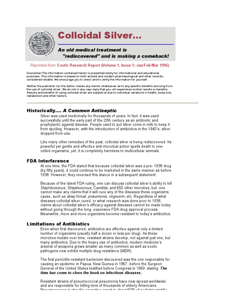 Colloidal Silver | PDF | Hospital Acquired Infection | Infection