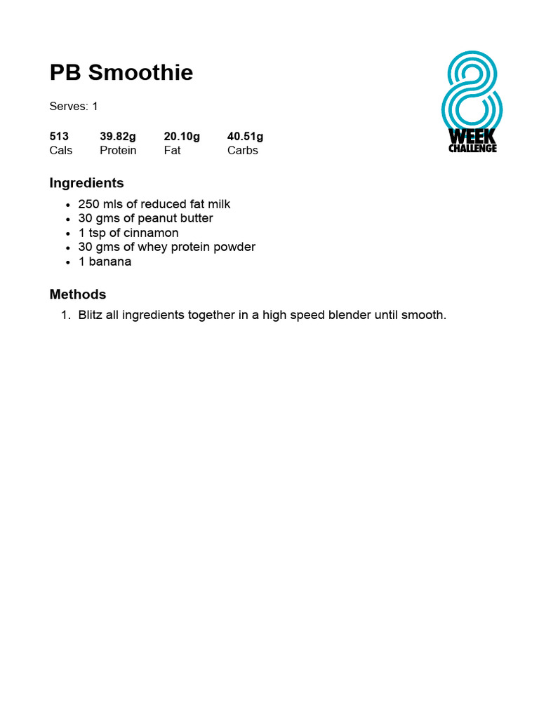 Smoothie With Peanut Butter | PDF