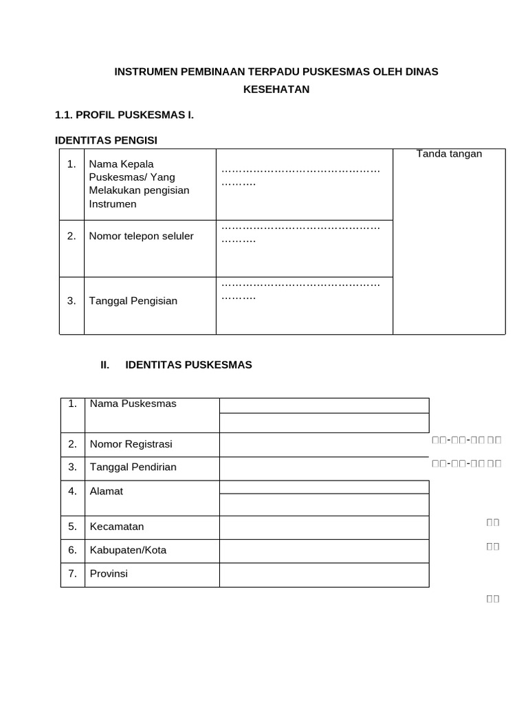 Form. Instrumen Pemantauan Dan Evaluasi | PDF