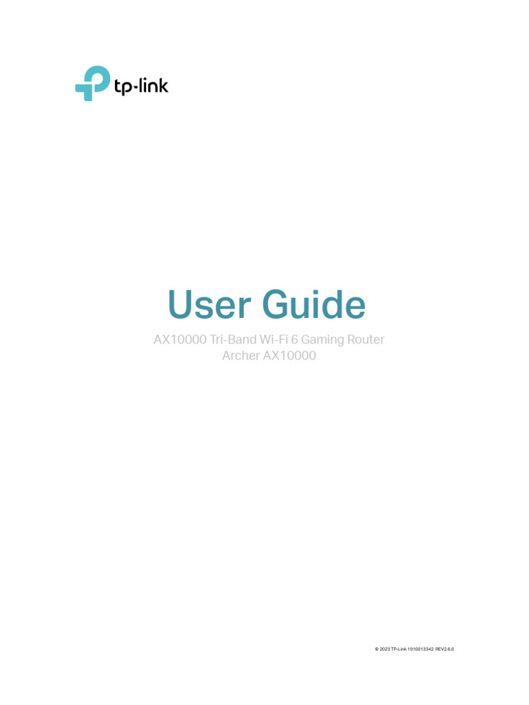 Archer AX10000 (US) 2.6 - UG - REV2.6.0 | PDF | Computer Network | Wi Fi