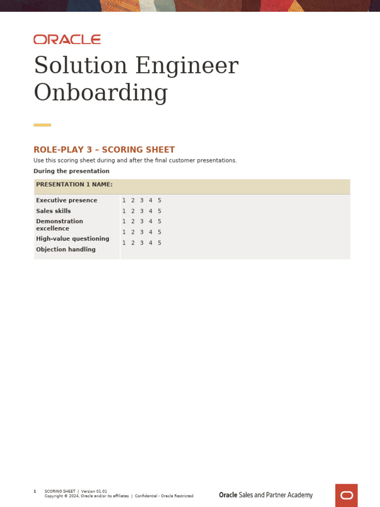 SEO Role-Play 3 - Scoring Sheet v01.01 | PDF