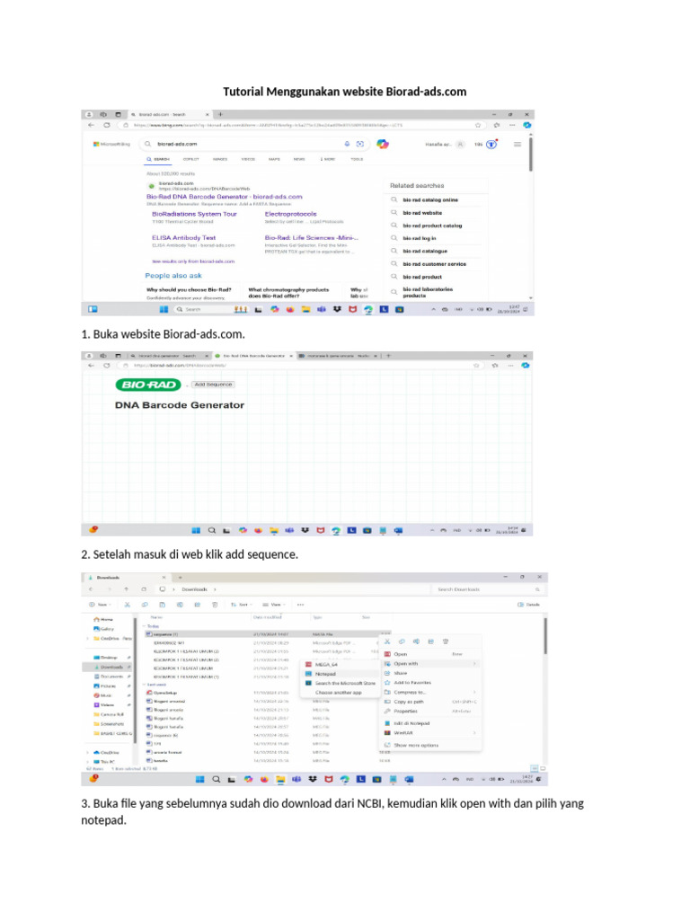 Tutorial Menggunakan Website Biorad | PDF