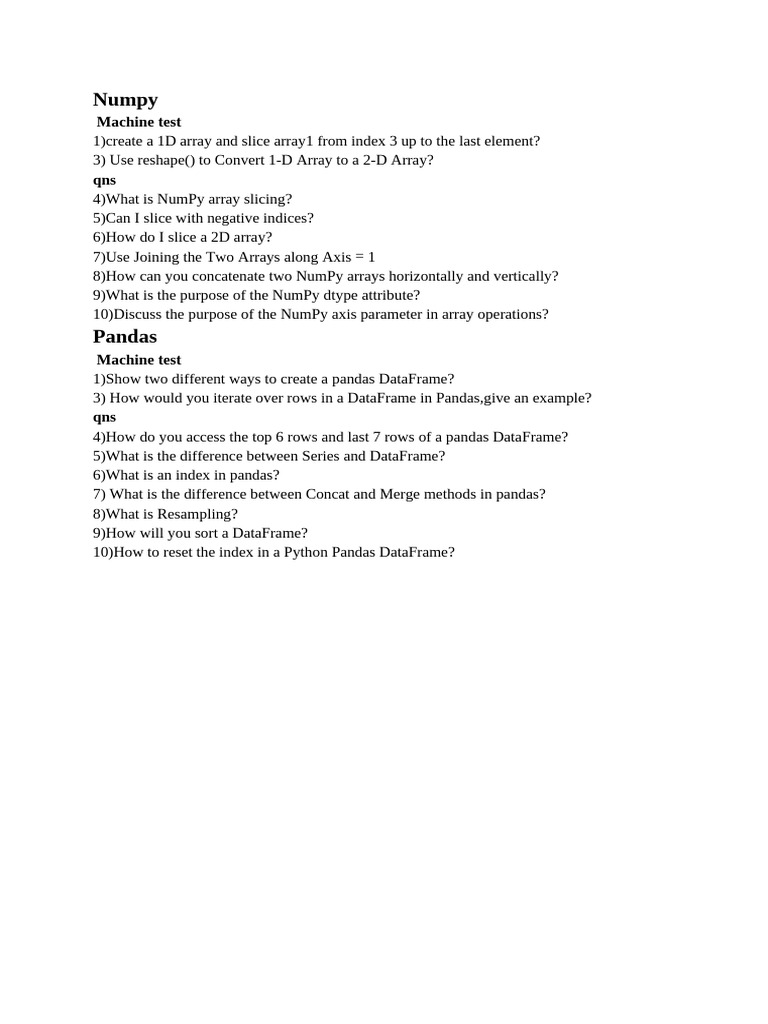 Numpy Pandas Task | PDF Numpy Pandas Task | PDF