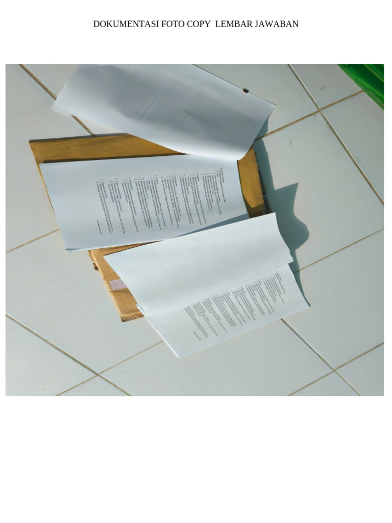 DOKUMENTASI FOTO COPY LEMBAR JAWABAN | PDF