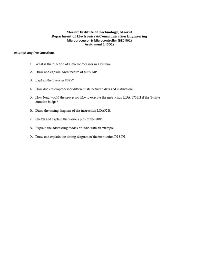 MPMC Assignment 1 | PDF