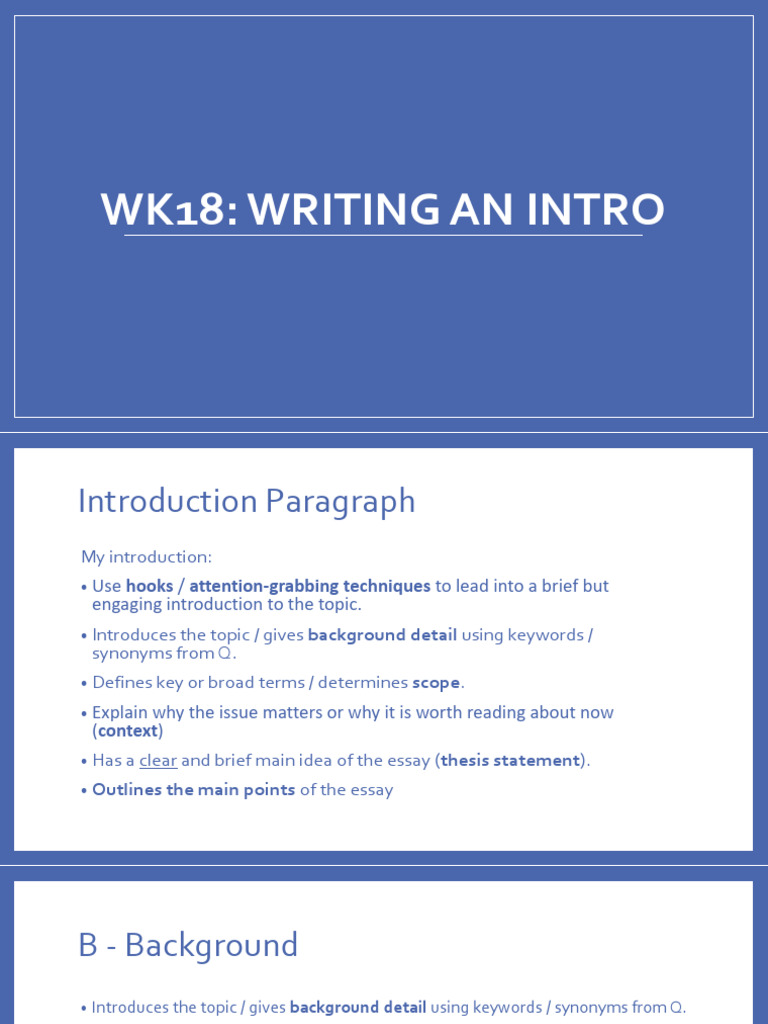 Wk18 Writing An Introduction Paragraph | PDF | Artificial Intelligence ...