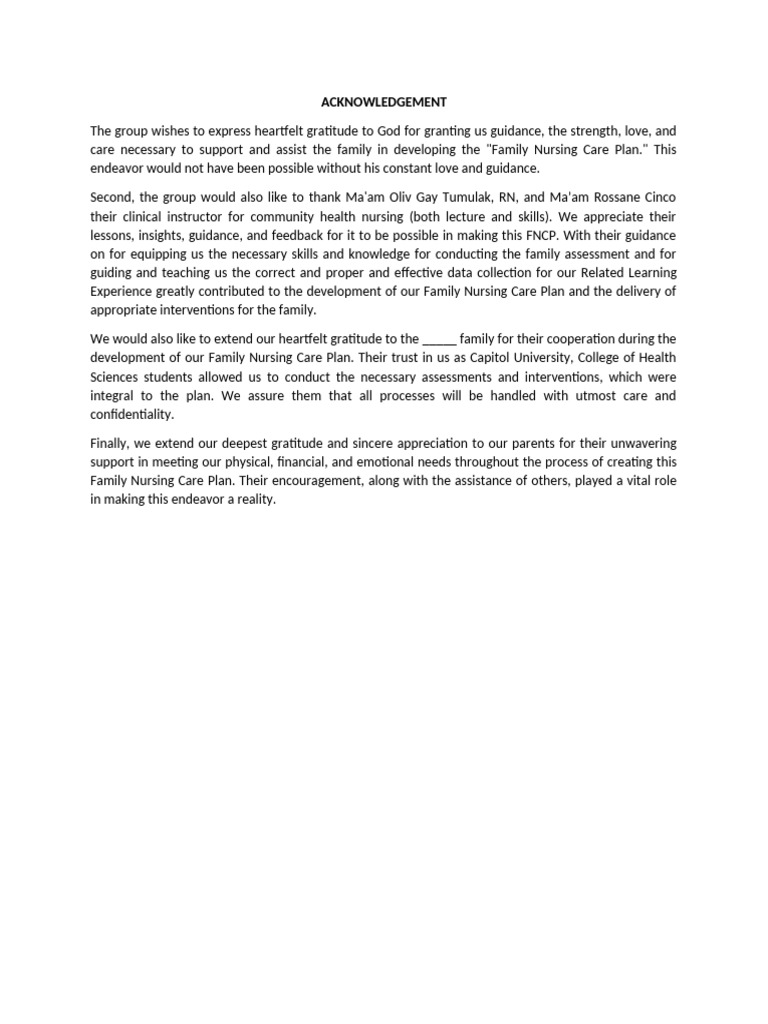 sample Acknowledgement | PDF