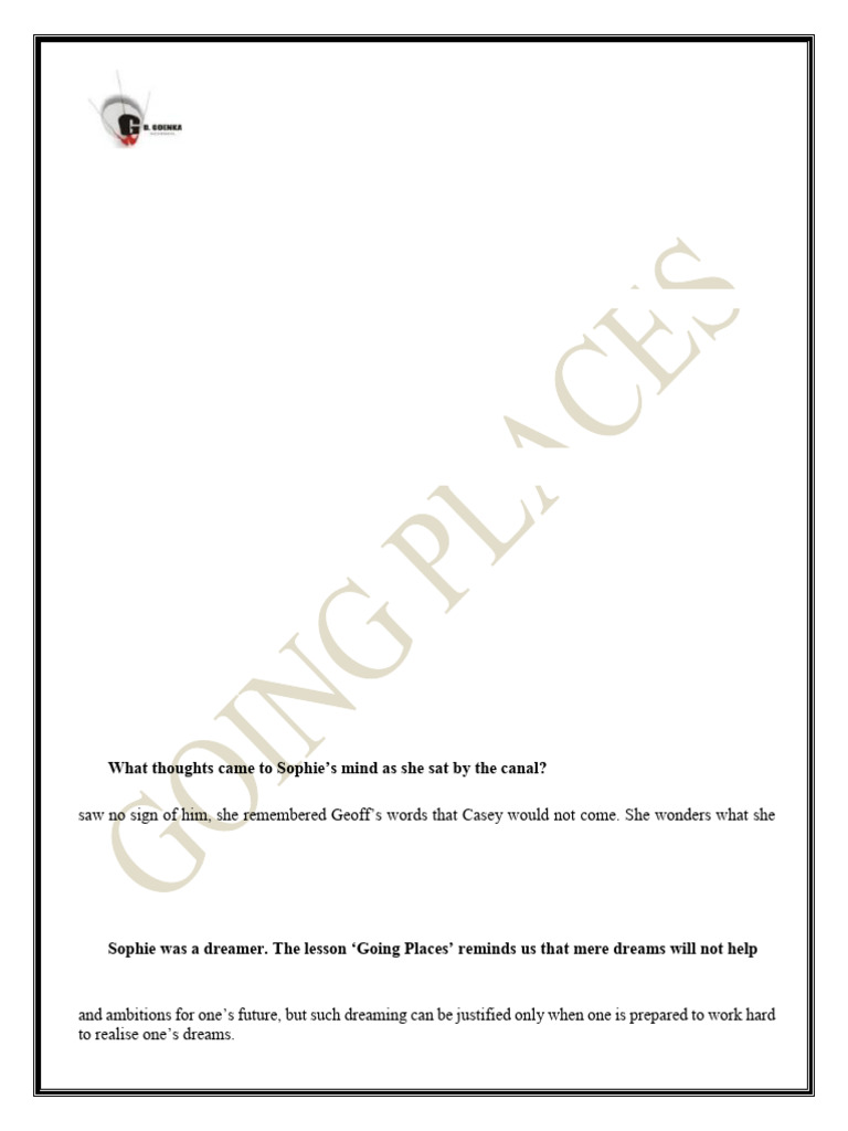 Going Places - A r Barton | PDF | Dream