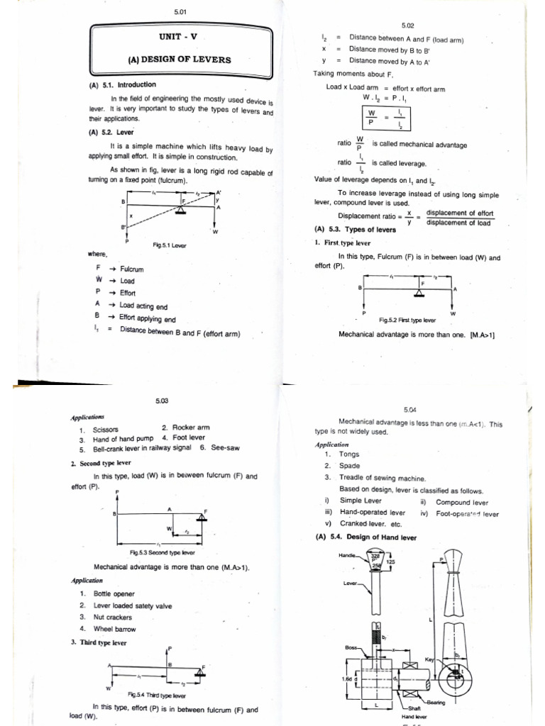 Unit 5 Levers | PDF