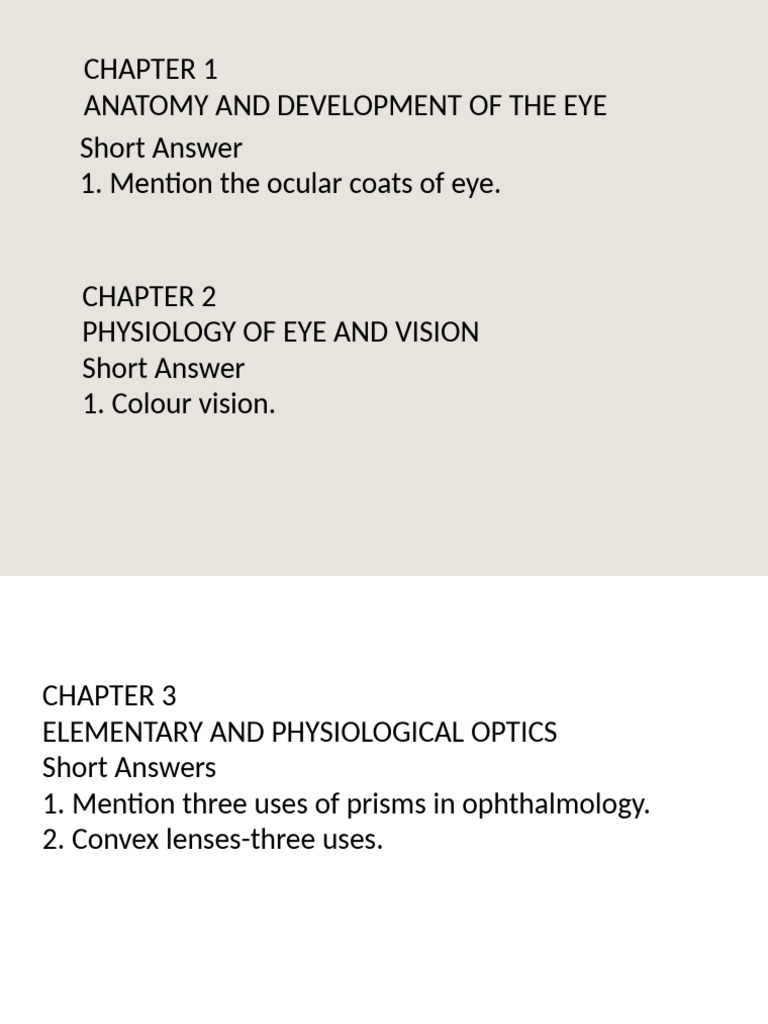 Ophthalmology 1 To 6 | PDF | Cornea | Ophthalmology