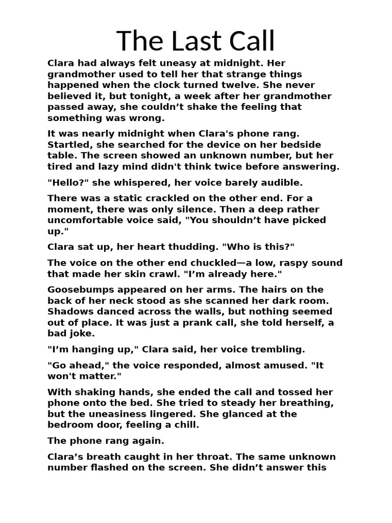 It Was Nearly Midnight When Clara | PDF