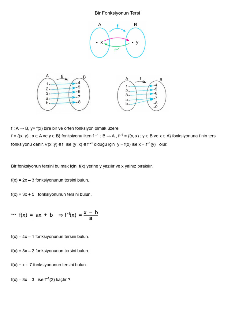 Fonksiyon 6 - Ters | PDF