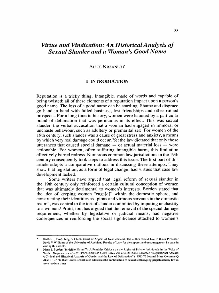 History of Sexual Slander (Defamation) | PDF | Defamation | Lawsuit