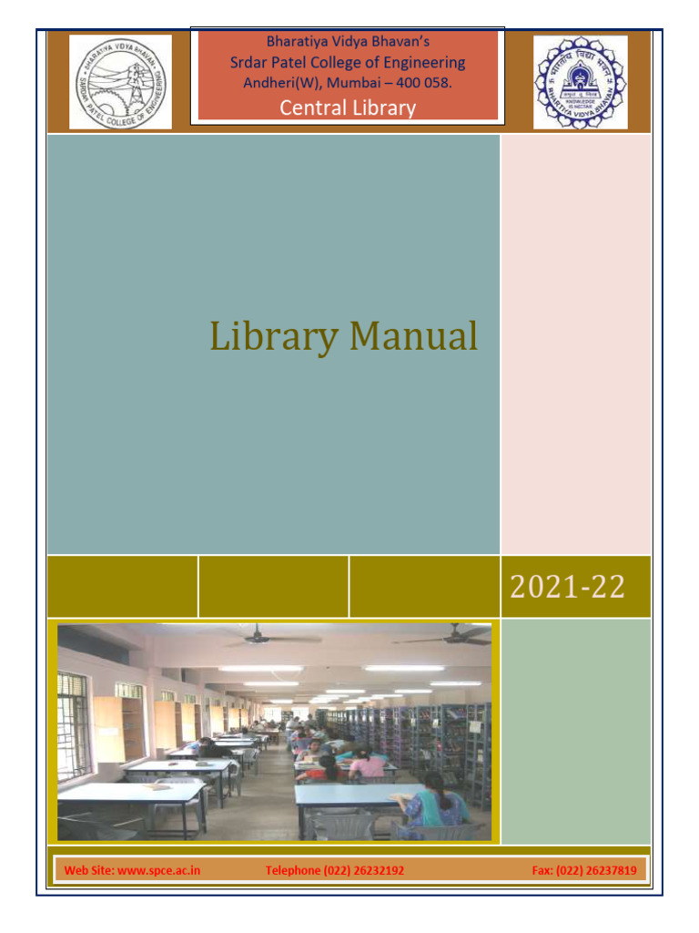 SPCE Library Manual 2021-22 | PDF | Libraries | Books