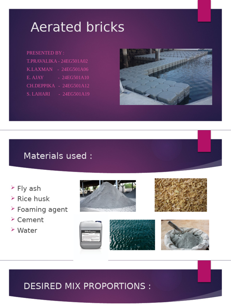 Aerated Bricks PPT Intro | PDF