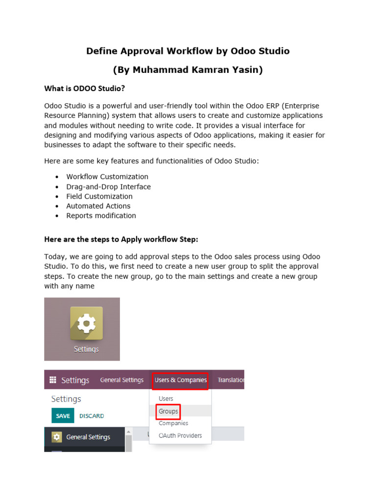 Odoo Studio: Customizing Approval Workflows | PDF | Enterprise Resource ...