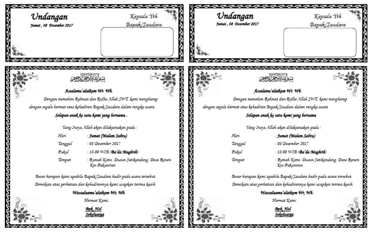 Pdfcoffee.com Undangan Selapan Bayi Versi 2docx PDF Free | PDF