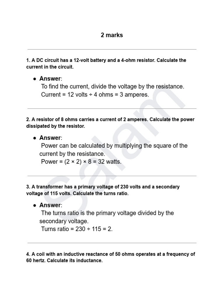 Bee Numerical. | PDF | Capacitor | Resistor