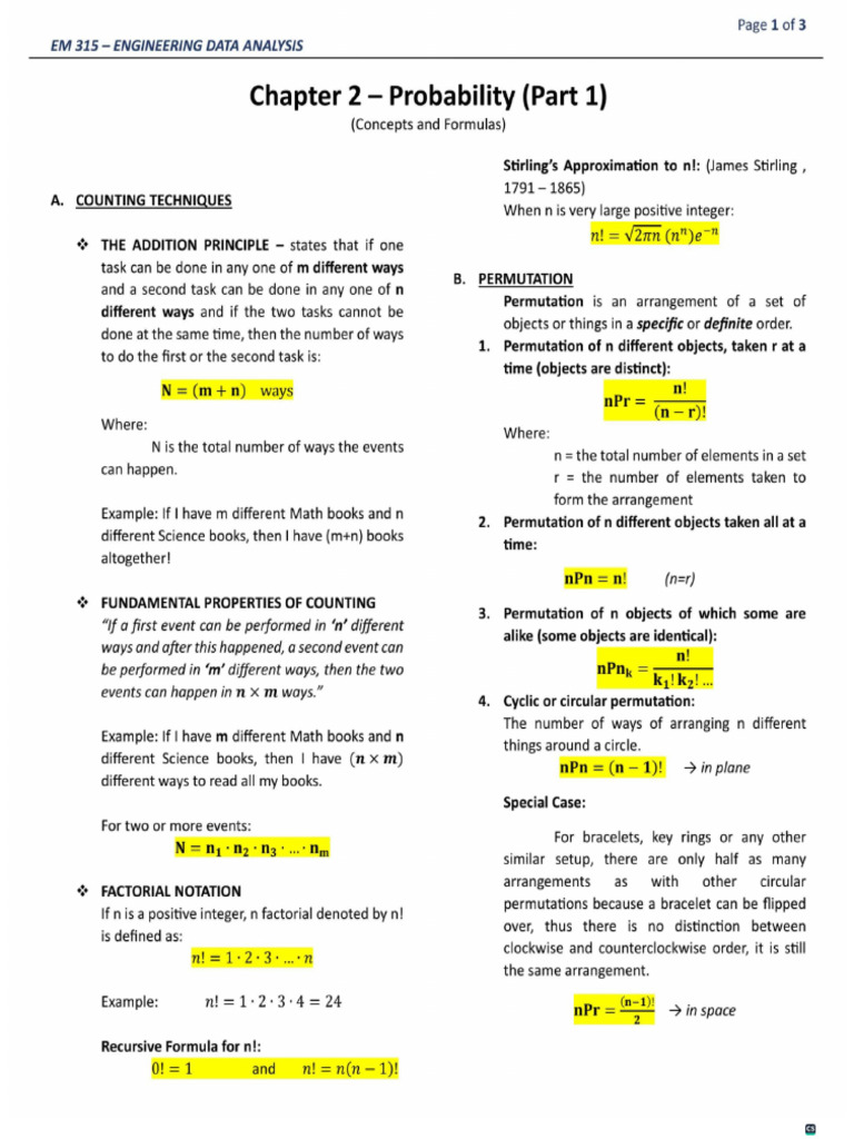 Chapter 2 Probability Part 1 | PDF
