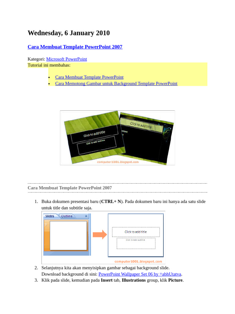 Template PowerPoint Kelas 7C | PDF