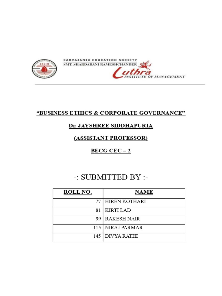 BECG ASSESSMENT TASK-2 | PDF | Employment | Corporate Governance