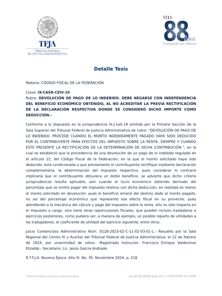 Devoluci n de Pago de Lo Indebido 1732822238 | PDF | Impuesto sobre la renta | Caso de ley