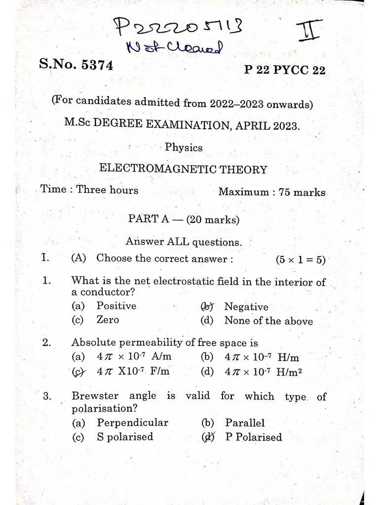 Electromagnetic Theory | PDF