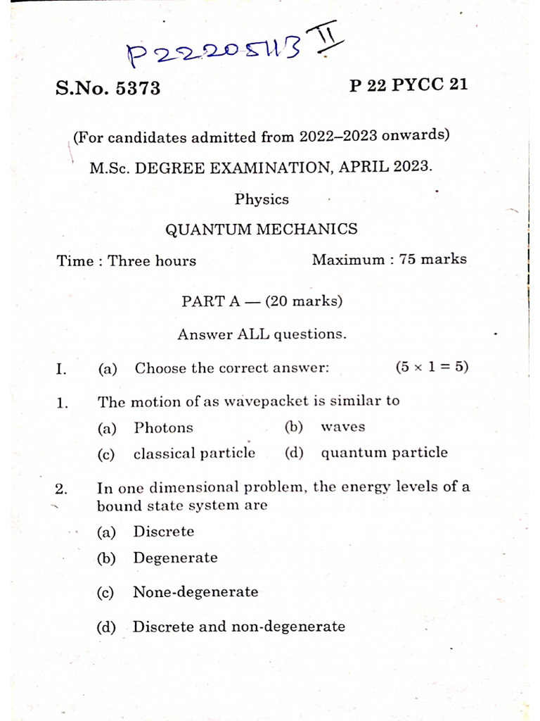 Quantum Mechanics 1 | PDF