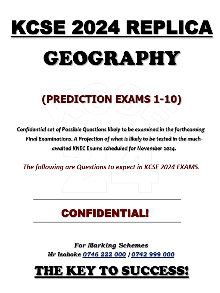 Kcse 2024 Geography Replica Prediction | PDF | Rock (Geology) | Volcanism