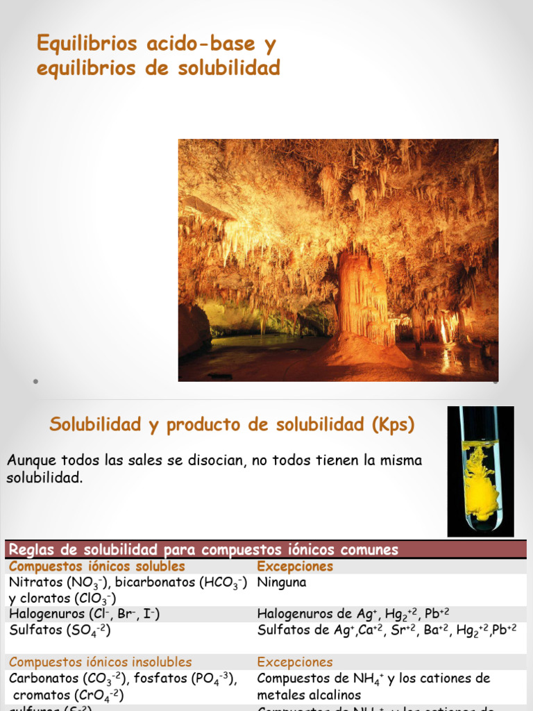 13-Equilibrio Acido Base Equilibrio de Solubilidad | PDF | Solubilidad | Concentración