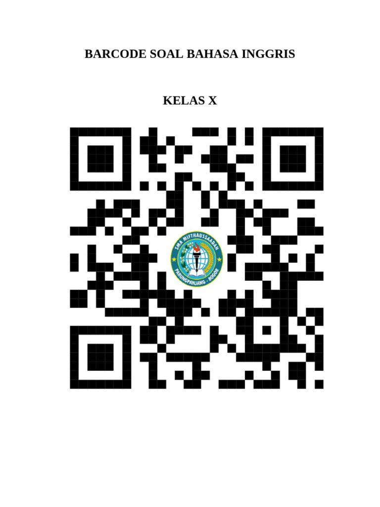 Barcode Soal Bahasa Inggris | PDF