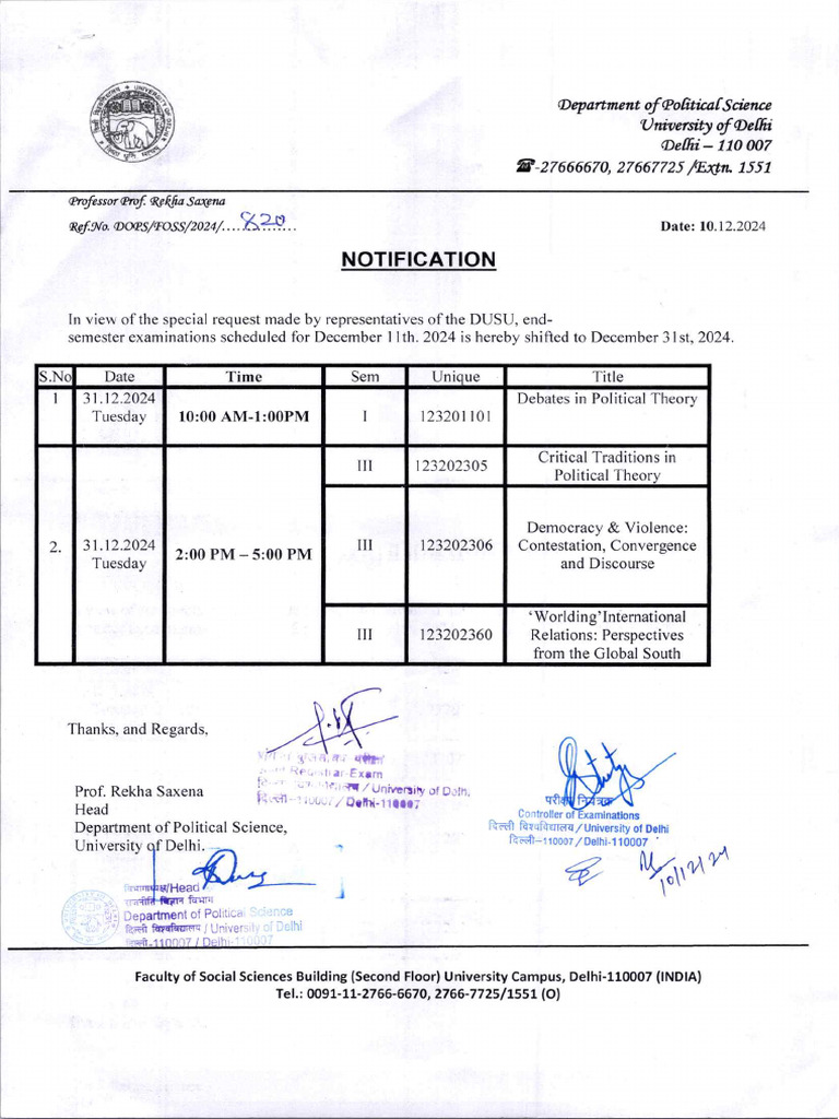Notification M. A. Pol. Sci | PDF