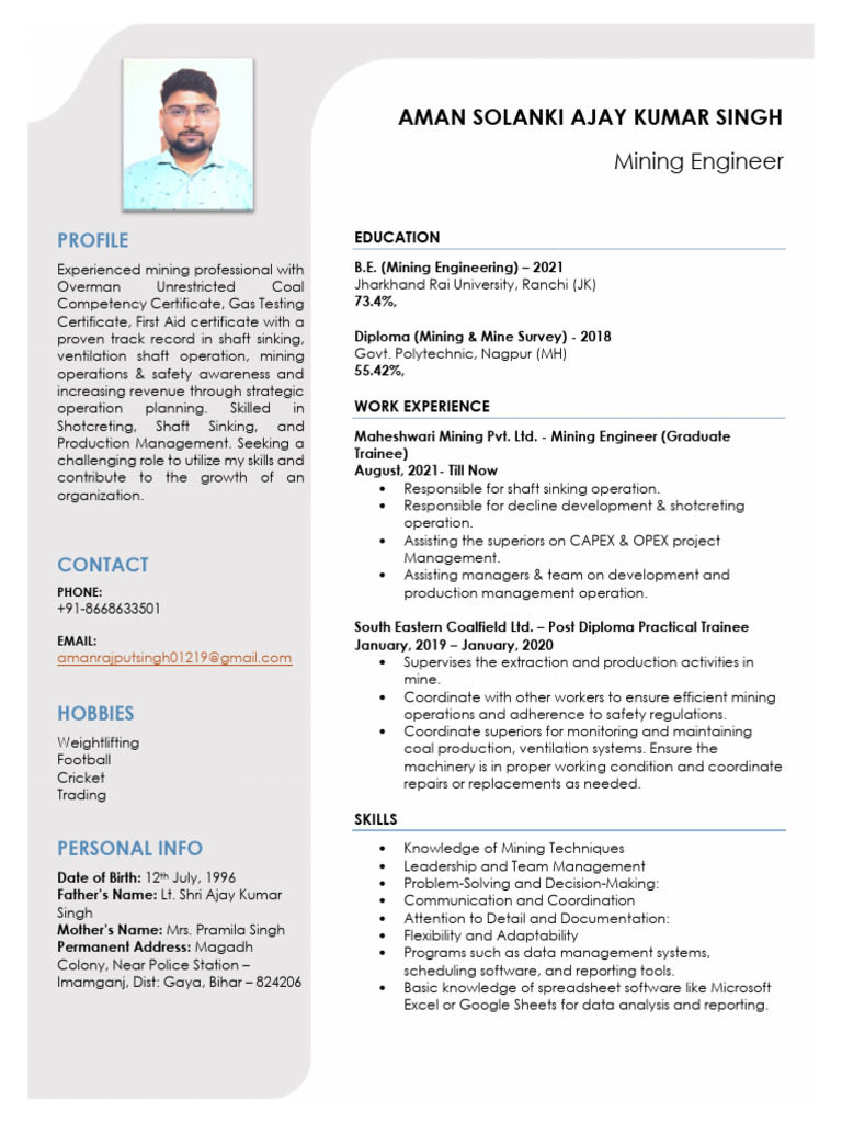 Aman Resume | PDF | Mining