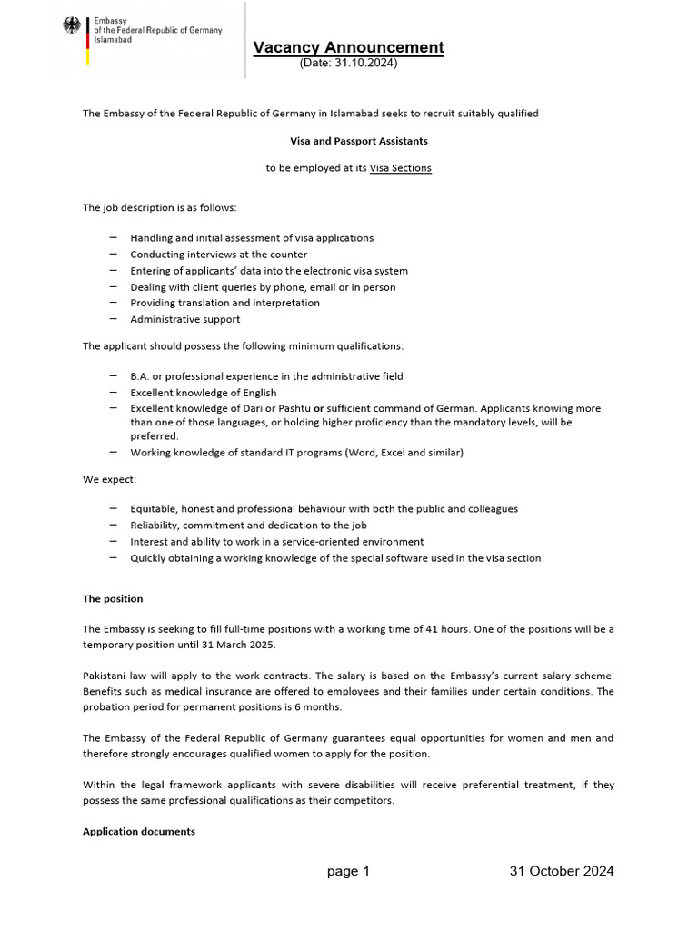 Visa & Passport Assistants | PDF | Travel Visa | Employment