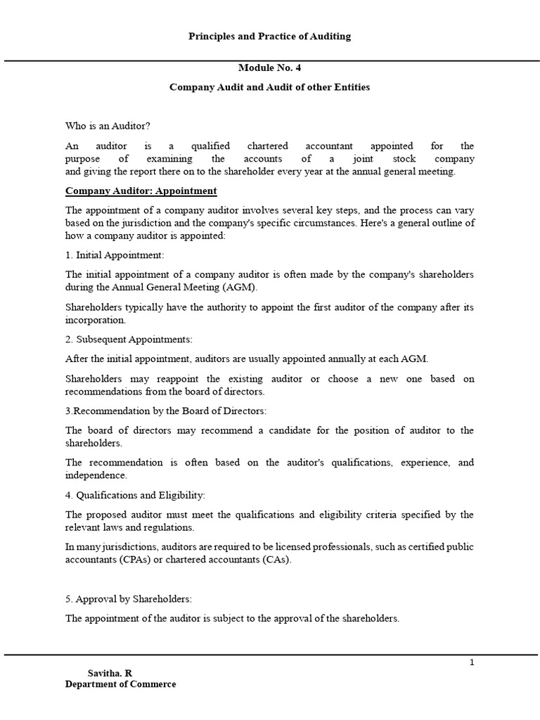 Unit 4 PPA - 231215 - 153508 | PDF | Audit | Internal Control