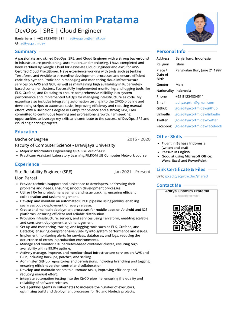 [en] CV Aditya Chamim Pratama - Jan 2024 (1) | PDF