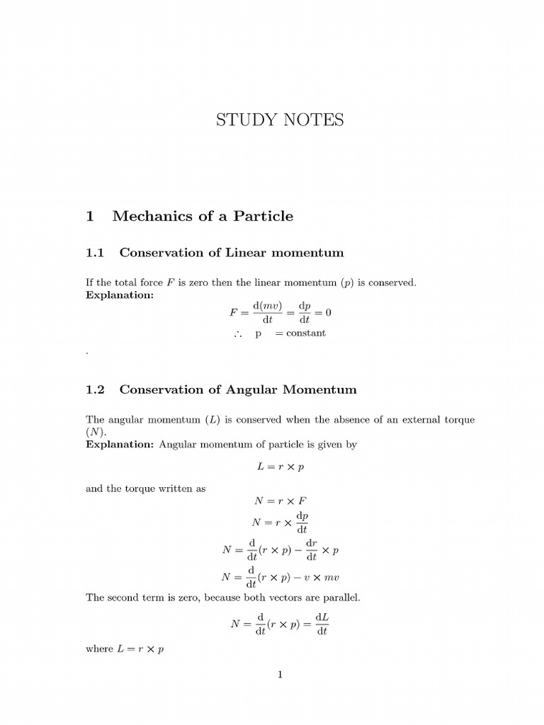 Classical Mechanics Sem1 | PDF