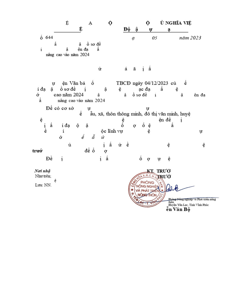 Signed-Signed-Vb de Nghi Cung Cap Thong Tin Lap Ho So BC Huyen NTM NC | PDF