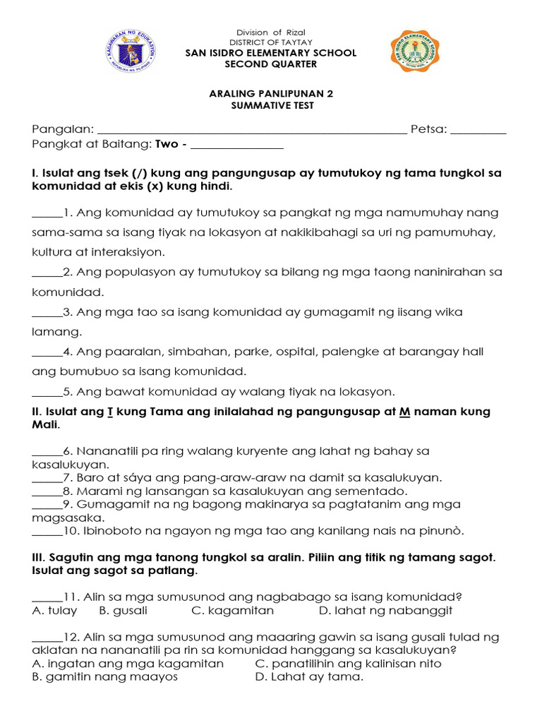 AP q2 Summative | PDF