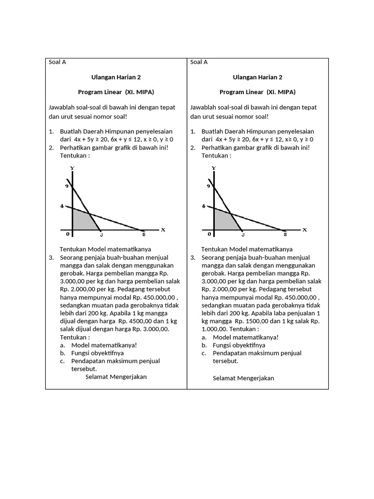 Soal Uh Prolin 1718 SMT 1 KLS Xi | PDF