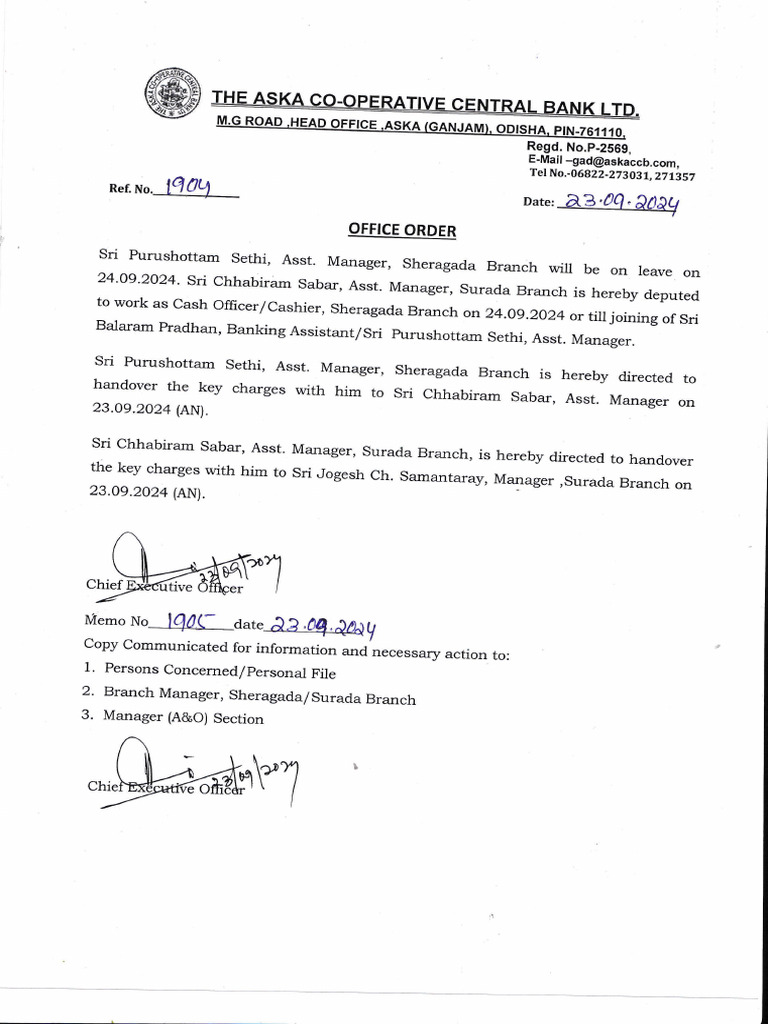 Office Order 23.09.2024_0001 | PDF