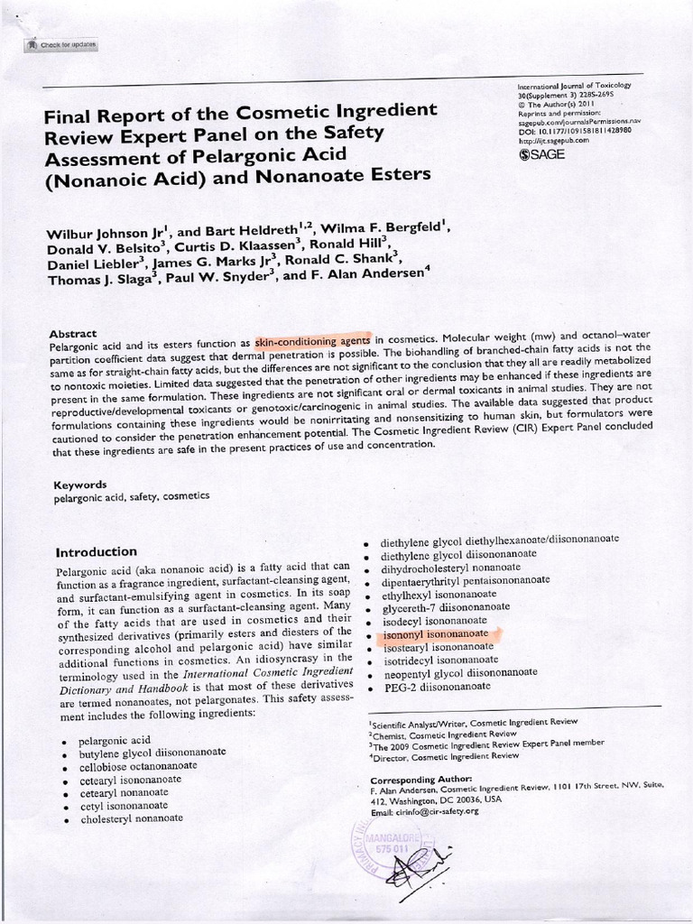 Isononyl Isonanoate | PDF