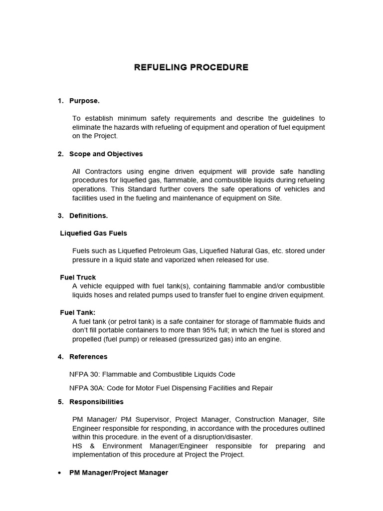 Refueling Procedure | PDF | Liquefied Petroleum Gas | Fuels
