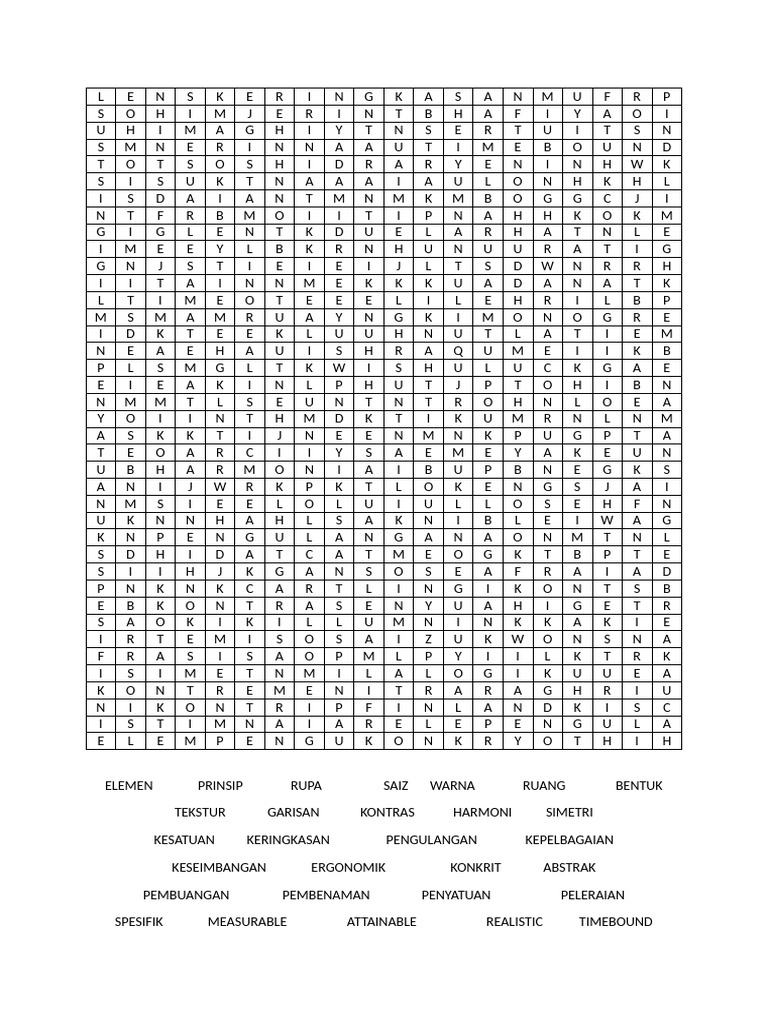 Word Search Bab 1 RBT F1 | PDF