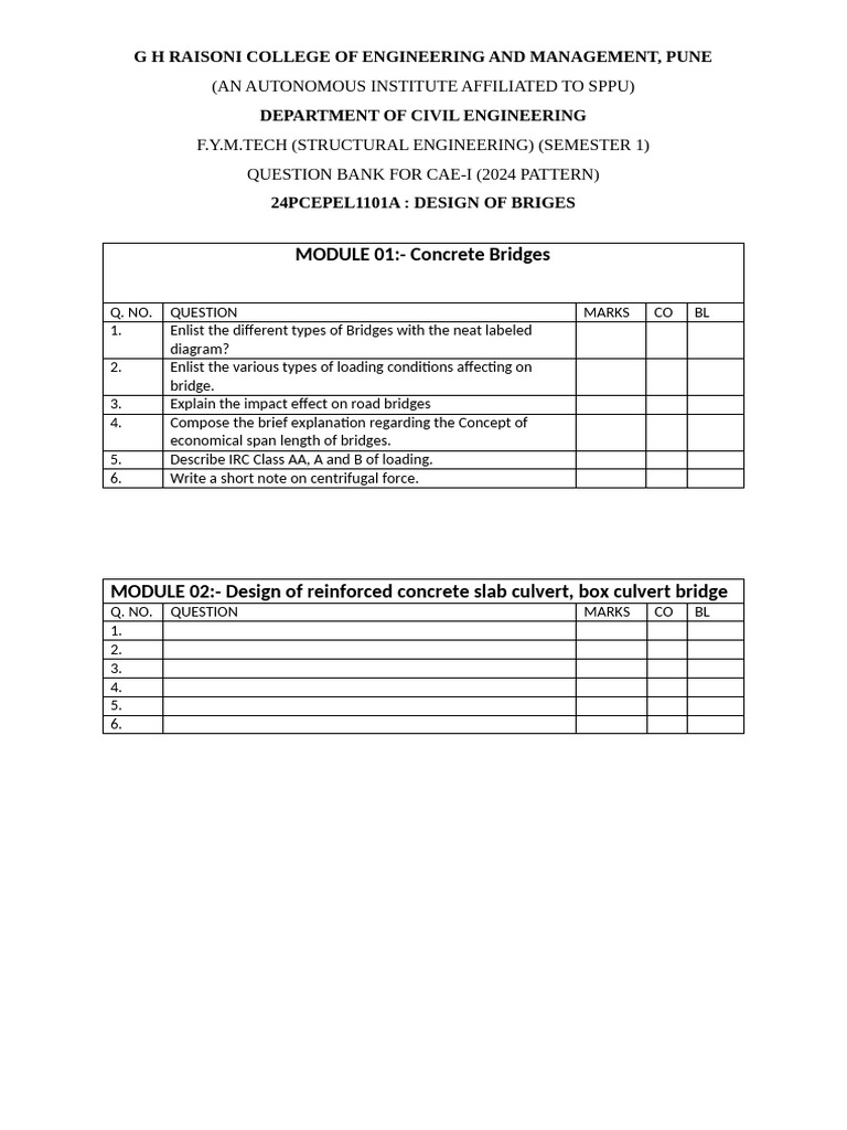 24pcepel1101a Design of Briges | PDF
